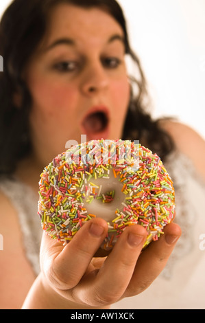 Fat woman eating cake Stock Photo: 64039930 - Alamy