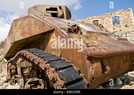 Rusting American WW2 tank in parc national du Mercantour, Maritime Alps ...