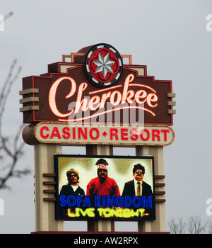 Cherokee Indian Reservation sign, North Carolina, USA Stock Photo - Alamy