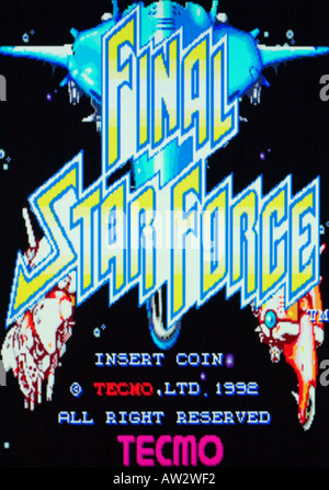 Final Star Force Tecmo 1992 Vintage arcade videogame screen shot ...