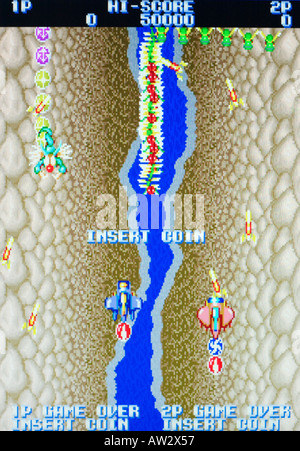 Gemini Wing Tecmo Ltd 1987 Vintage arcade videogame screen shot ...