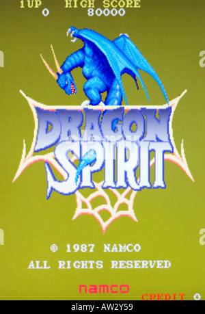 Dragon Spirit Namco 1987 Vintage arcade videogame screen shot ...