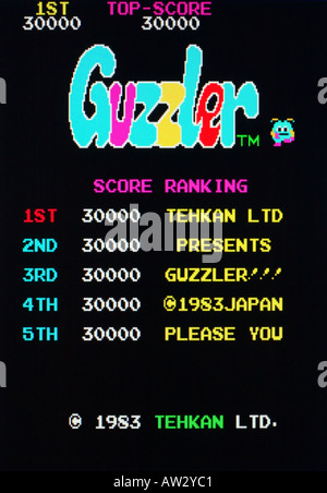 Guzzler Tehkan 1983 Vintage arcade videogame screen shot - EDITORIAL ...