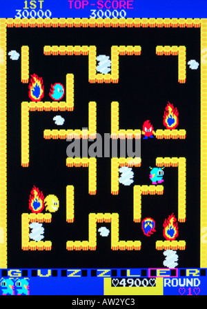 Guzzler Tehkan 1983 Vintage arcade videogame screen shot - EDITORIAL USE ONLY Stock Photo - Alamy