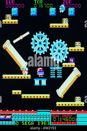 Hopper Robo Sega 1983 Vintage arcade videogame screen shot - EDITORIAL ...