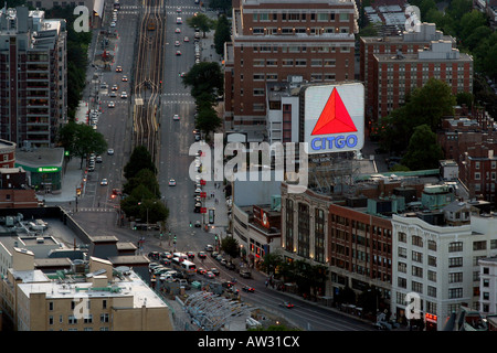 A view above Kenmore Square in Boston's Back Bay and Fenway ...
