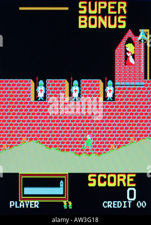 Hunchback Century Electronics UK Ltd 1983 Vintage arcade videogame screen shot - EDITORIAL USE ...