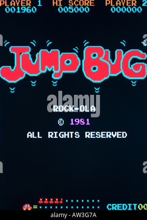Jump Bug Rock Ola 1981 Vintage arcade videogame screen shot - EDITORIAL USE ONLY Stock Photo - Alamy