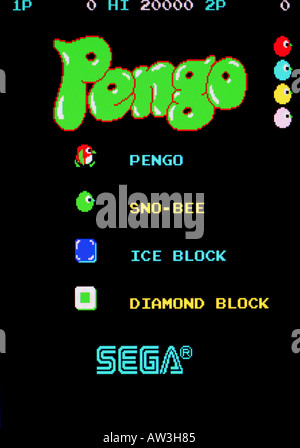 Pengo Sega 1982 Vintage arcade videogame screen shot - EDITORIAL USE ...