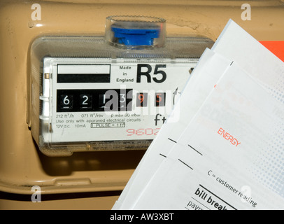 Domestic Gas Meter with British Gas bill , United Kingdom Stock Photo ...