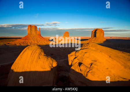 The Mittens at Sunset Monument Valley Southern Utah USA Stock Photo - Alamy