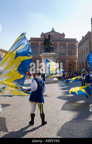 Medieval flag waving and display contest in Rimini Emilia Romagna Italy ...