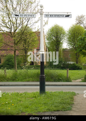 old cast iron road direction street sign at Beamish open air museum ...
