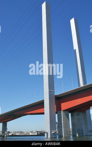 Melbourne and the Yarra River, The Bolte Bridge is a large twin ...