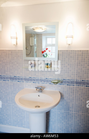 Bathroom mirror with lights Stock Photo - Alamy