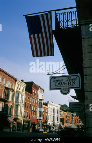ILLINOIS Galena Main Street in downtown shopping district historic ...