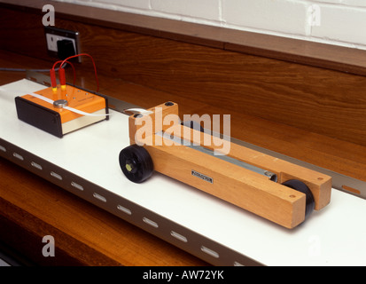 a dynamics trolley and a ticker timer Stock Photo - Alamy