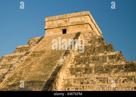 El Castillo maya pyramid during summer solstice with the snake shadow ...
