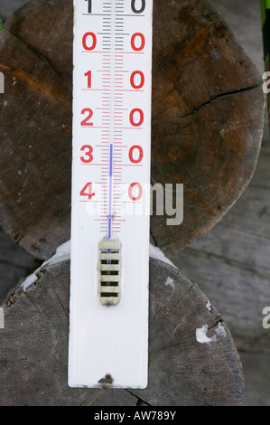 A thermometer showing a temperature of minus 25 degrees celcius near ...