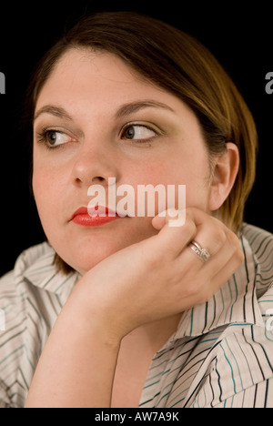 Young Woman Caught Off Guard Looking Nervous And Embarrassed Wearing A ...