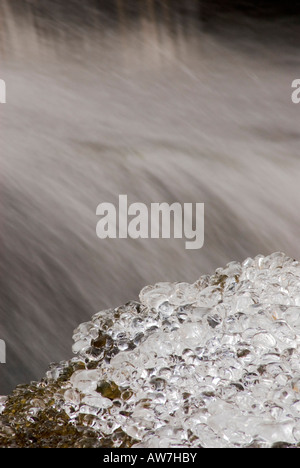 ice on boulder,waterfall detail Stock Photo - Alamy