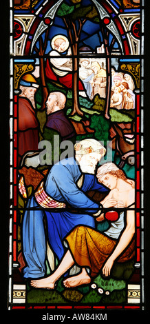 Stained Glass Window Depicting the Good Samaritan in Roxton Chapel ...