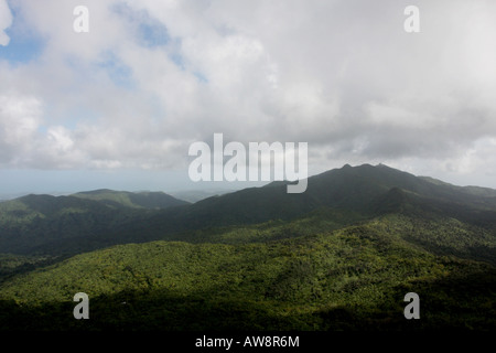 A panoramic view of the El Yunque National Forest in Puerto Rico on a ...