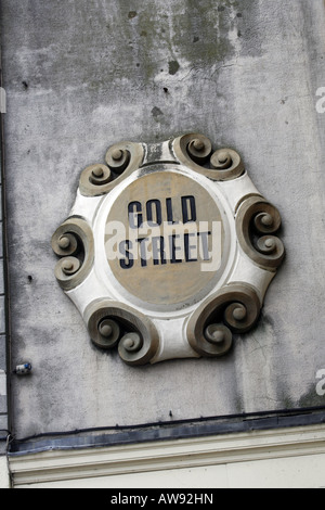 Ornate Gold Street Sign, Northampton, UK Stock Photo - Alamy