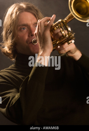 Talented trumpet performer Stock Photo - Alamy