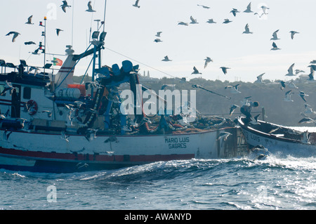 Portuguese fishing vessel returning to harbour Stock Photo - Alamy