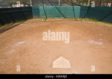 Baseball softball home plate infield Stock Photo - Alamy
