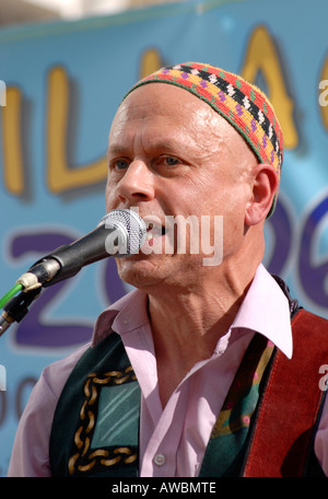 Musician Tim Hain and his band performing at the Belsize Park Festival ...