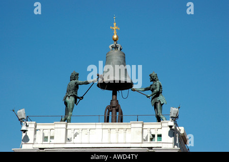 Clock tower, tower clock and striking mechanism with bell men ...