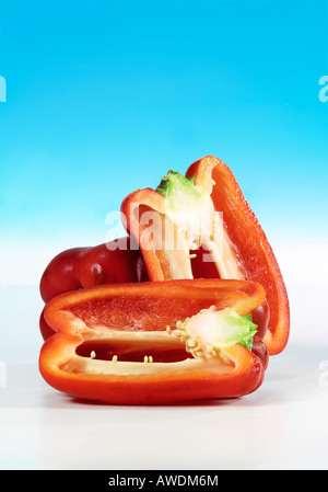 Half cutted red pepper Stock Photo - Alamy