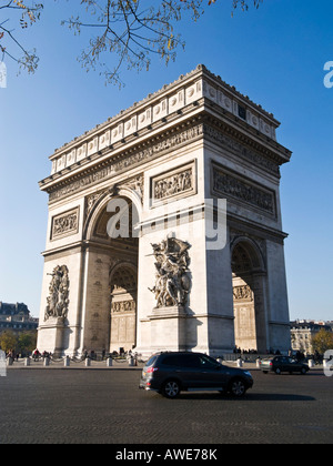 Arc de Triomphe, roundabout, Paris, Ile de France, France Stock Photo ...