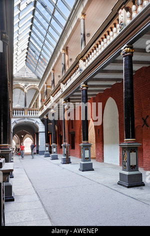 Pillared walkway connecting town hall to St. Nicholas Church in ...