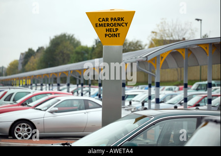 A car park emergency help point in a new Park and Ride scheme in ...