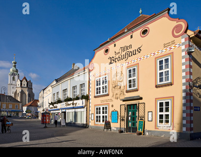 Neunkirchen, Lower Austria, view of the main square: view from heavily ...
