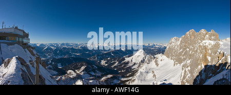 Gondola lift and the peak of Mt. Dachstein in the background, Dachstein ...