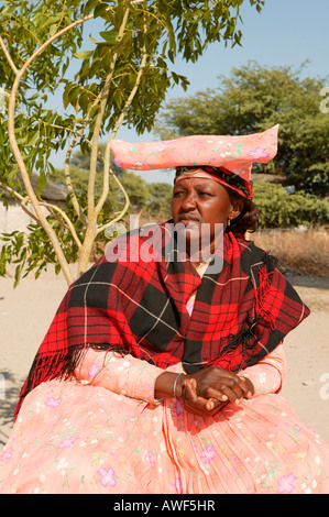 Woman wearing traditional costume, Sehitwa, Botswana, Africa Stock ...