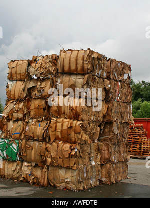 Stack of paper waste before shredding at recycling plant Stock Photo ...