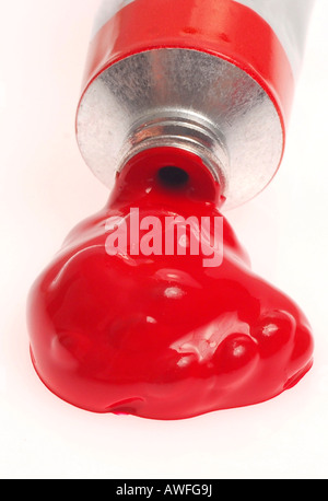 A tube of squeezed water colour paint on an artists palette Stock Photo ...