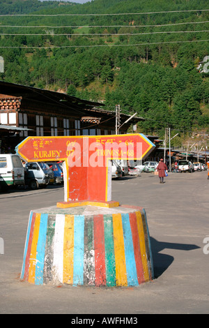Road signs in Bumthang village, Bhutan Stock Photo - Alamy