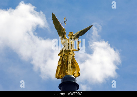 The golden Friedensengel (Angel of Peace) in the Bavarian city of Stock ...