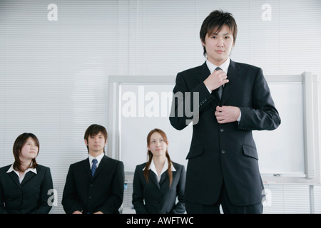 Four young people having job interview Stock Photo - Alamy