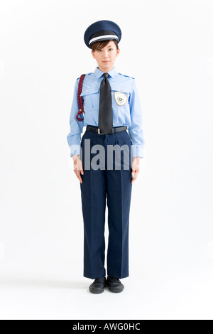 Young Security Guard Standing In Front Of The Entrance Stock Photo - Alamy