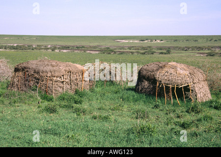Seasonal Masai manyata used during dry season for moving grazing Stock ...