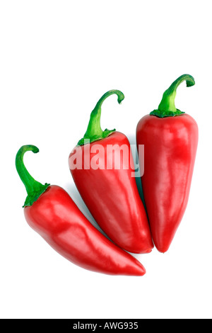 Three red chilies chilly chilli chillies india asia Stock Photo - Alamy