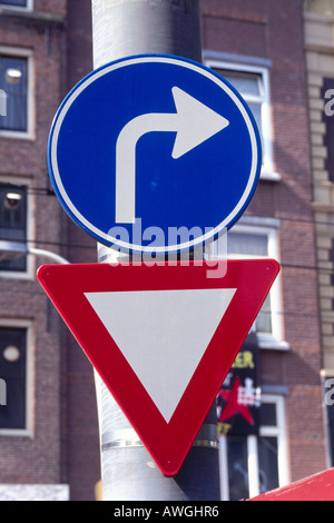 Dutch road sign: give way Stock Photo - Alamy