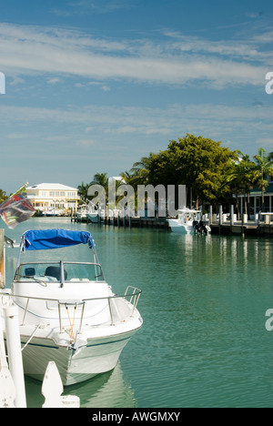 typical scene of canal in florida keys with boats and homes Stock Photo ...